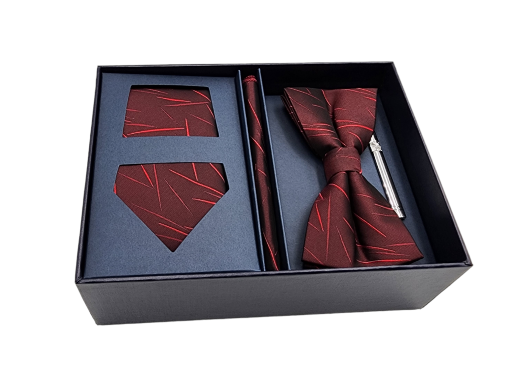 Red Necktie Gift Set for Men in a Blue Box | Just Days